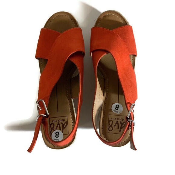 Dolce Vita | Shoes | Dv8 Dolce Vita Orange Tan Size 8 Wedge Sandals ...